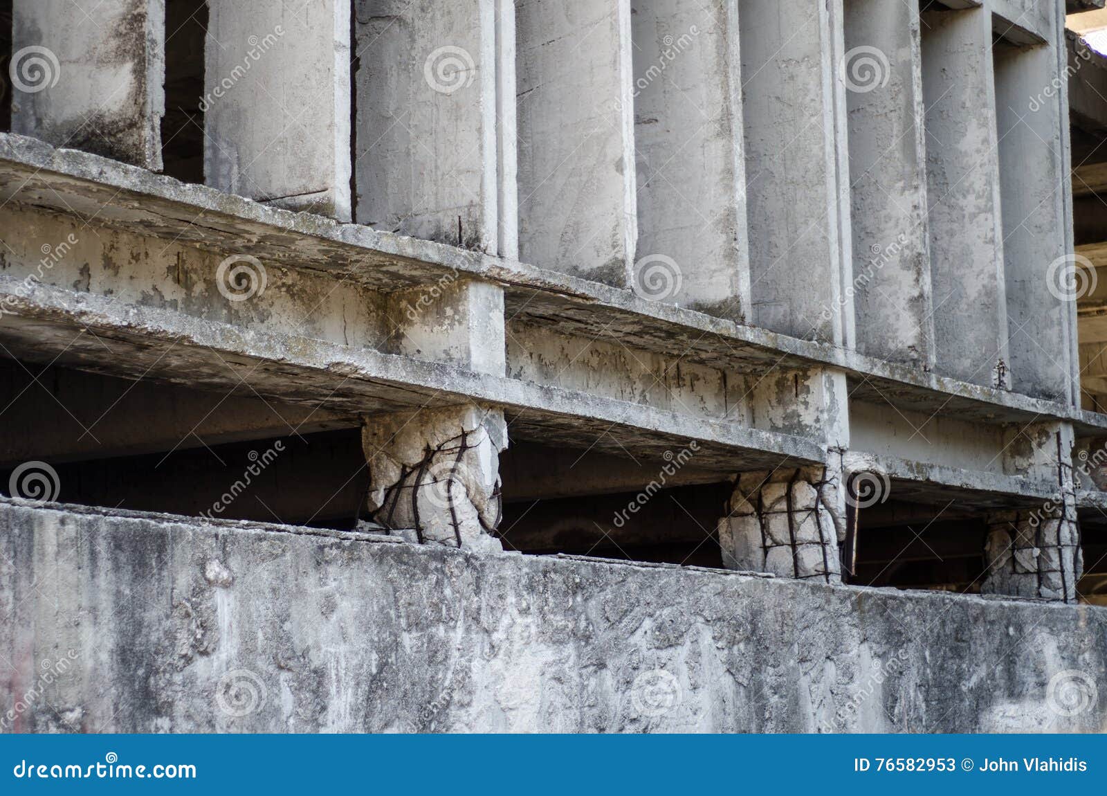 Earthquake Damage Failure Column Stock Image - Image of frames, black ...