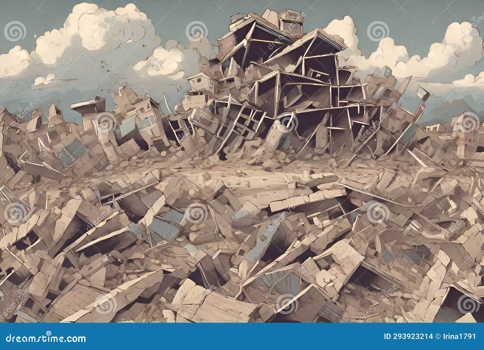 Earthquake. Destroyed Multi-storey Buildings after the Disaster Stock ...