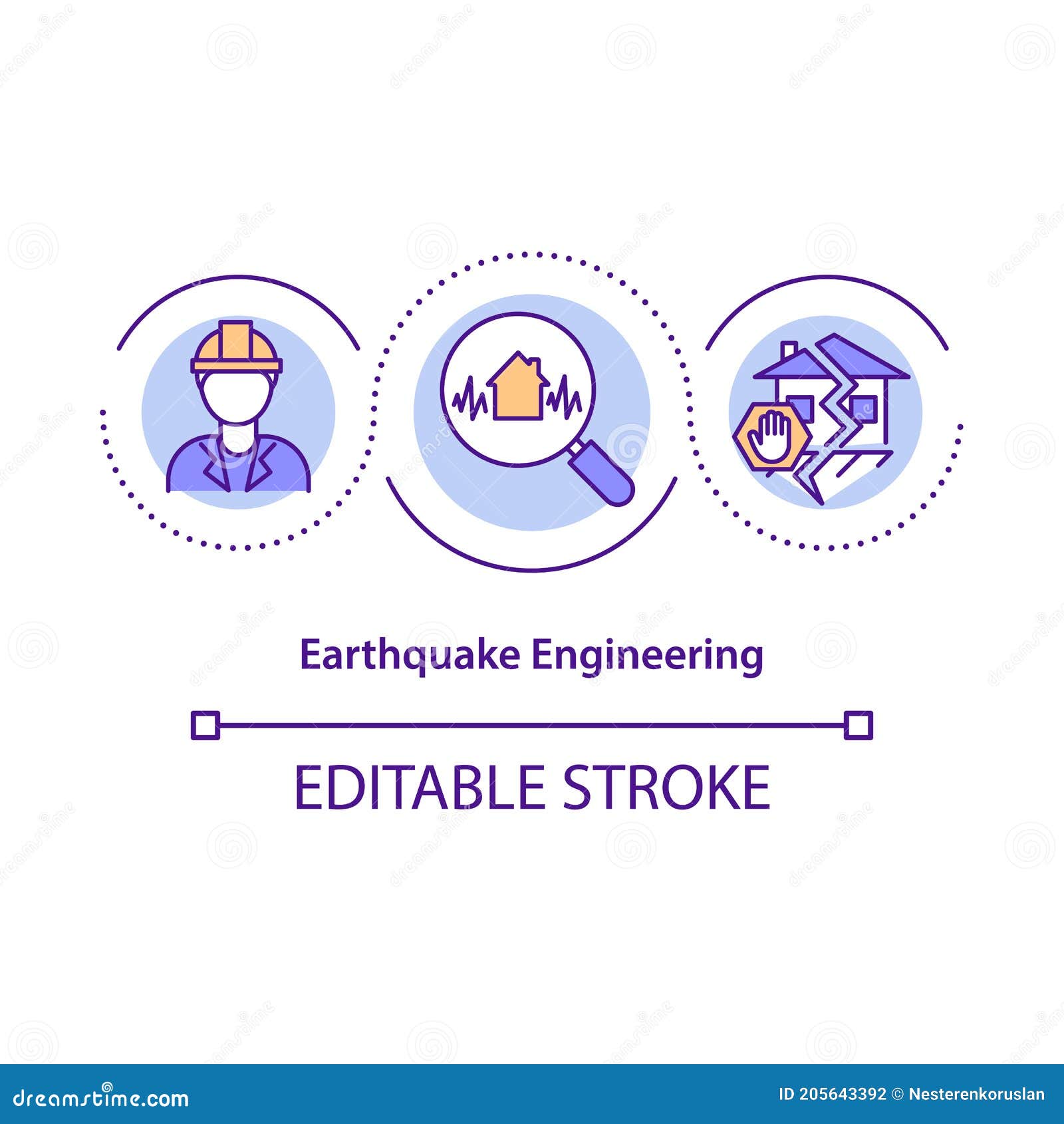 Earthquake Engineering Concept Icon Stock Vector - Illustration of ...