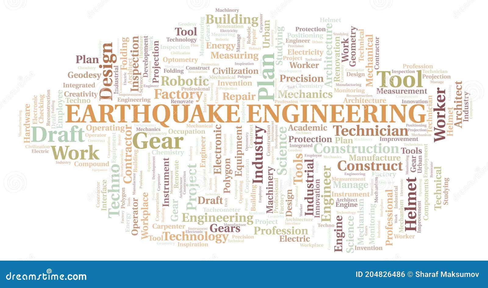 Earthquake Engineering Typography Word Cloud Create with the Text only ...