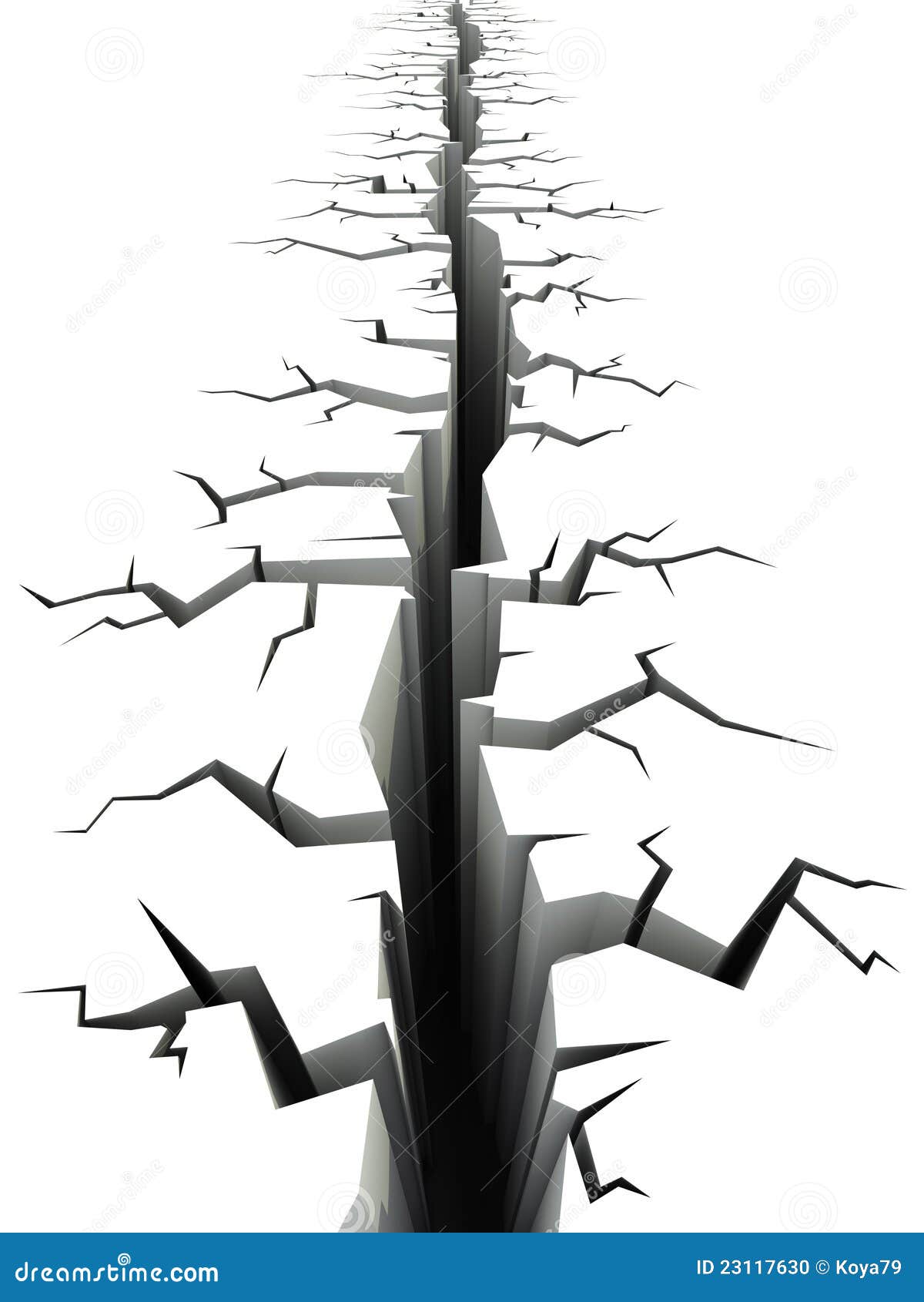 Earthquake ground crack stock illustration. Illustration of abstract ...
