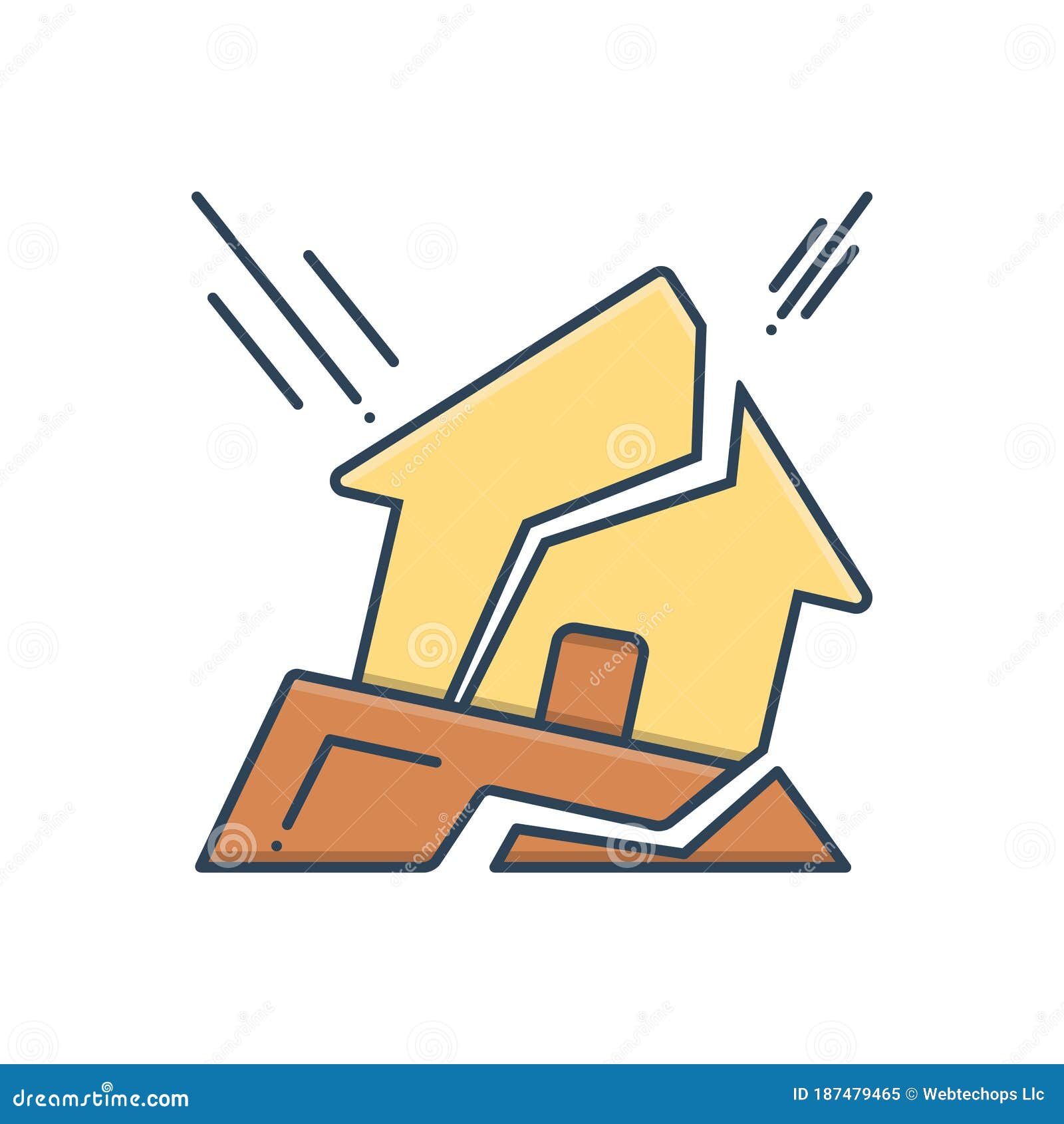 Color Illustration Icon for Earthquake, Flood and Safety Stock ...