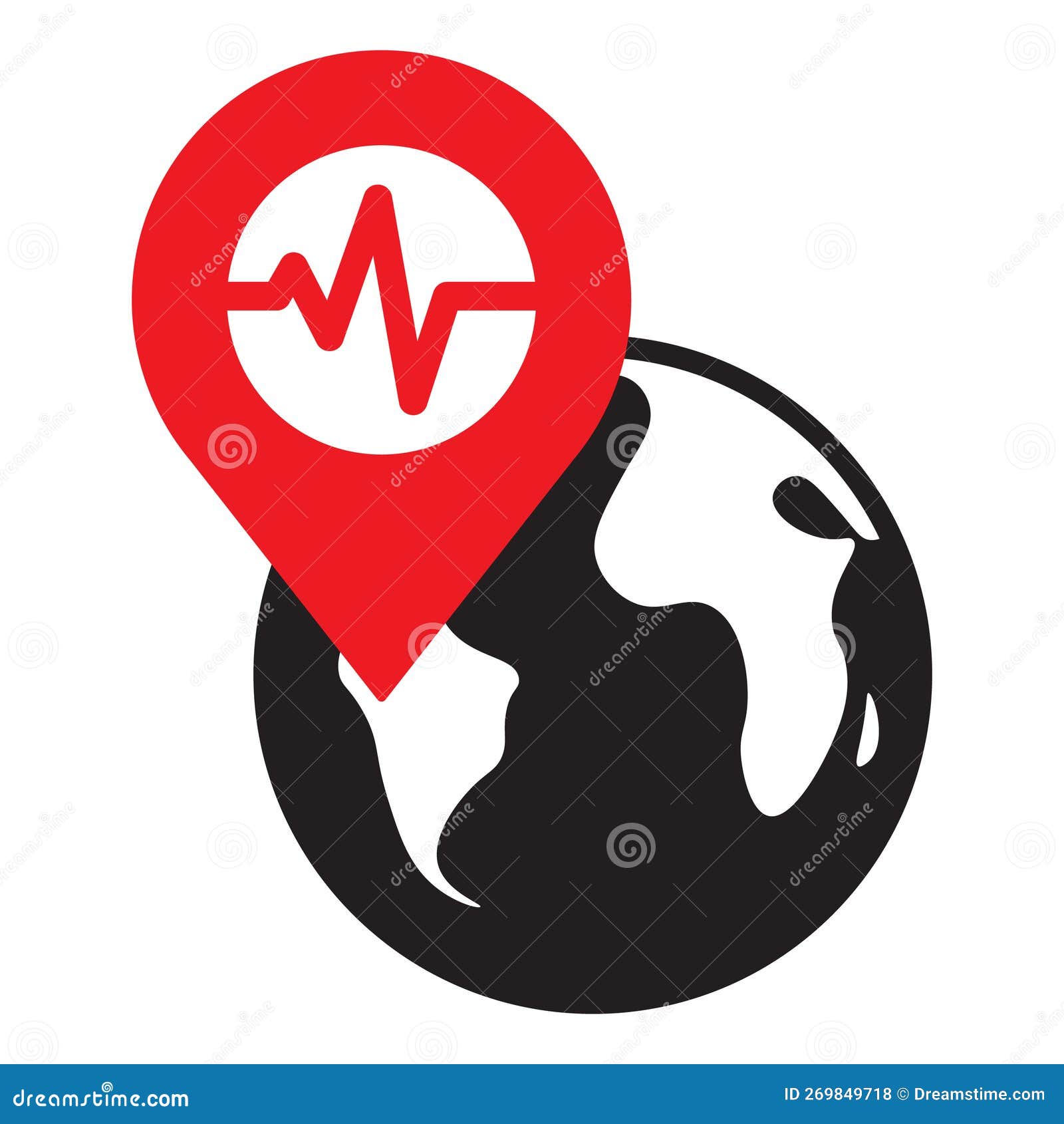 Earthquake Location Icon. Map Pin and Earthquake Vector Illustration ...