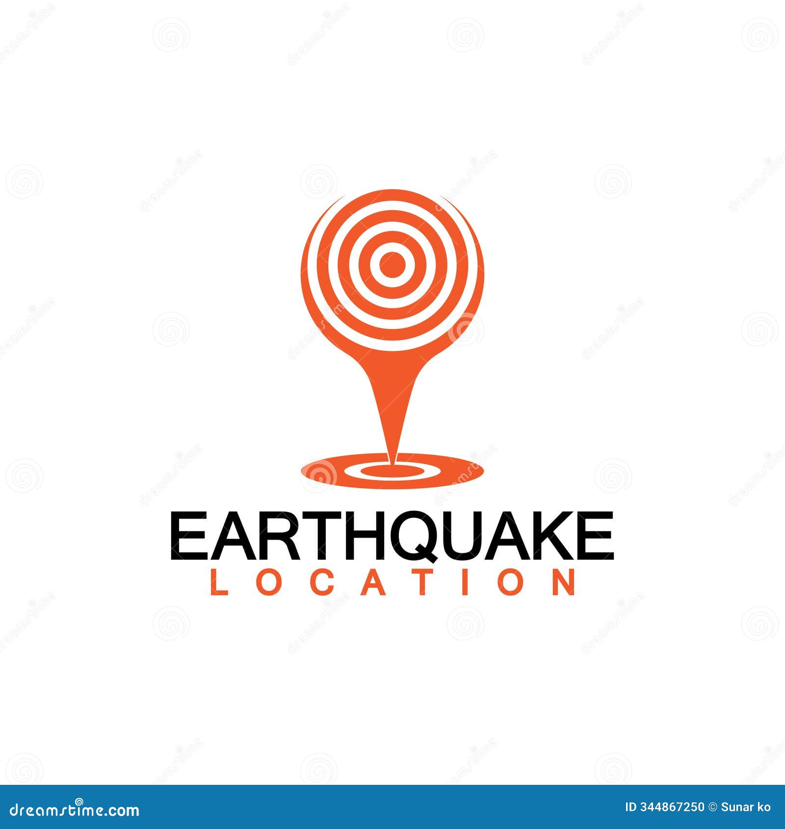 Earthquake Location Logo Icon Design Isolated On White Background. Map ...