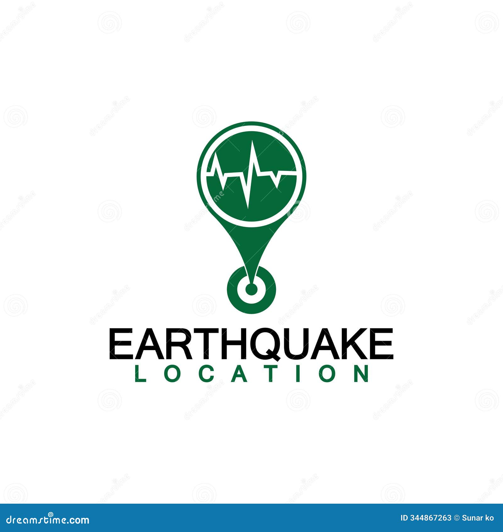 Earthquake Location Logo Icon Design Isolated on White Background. Map ...
