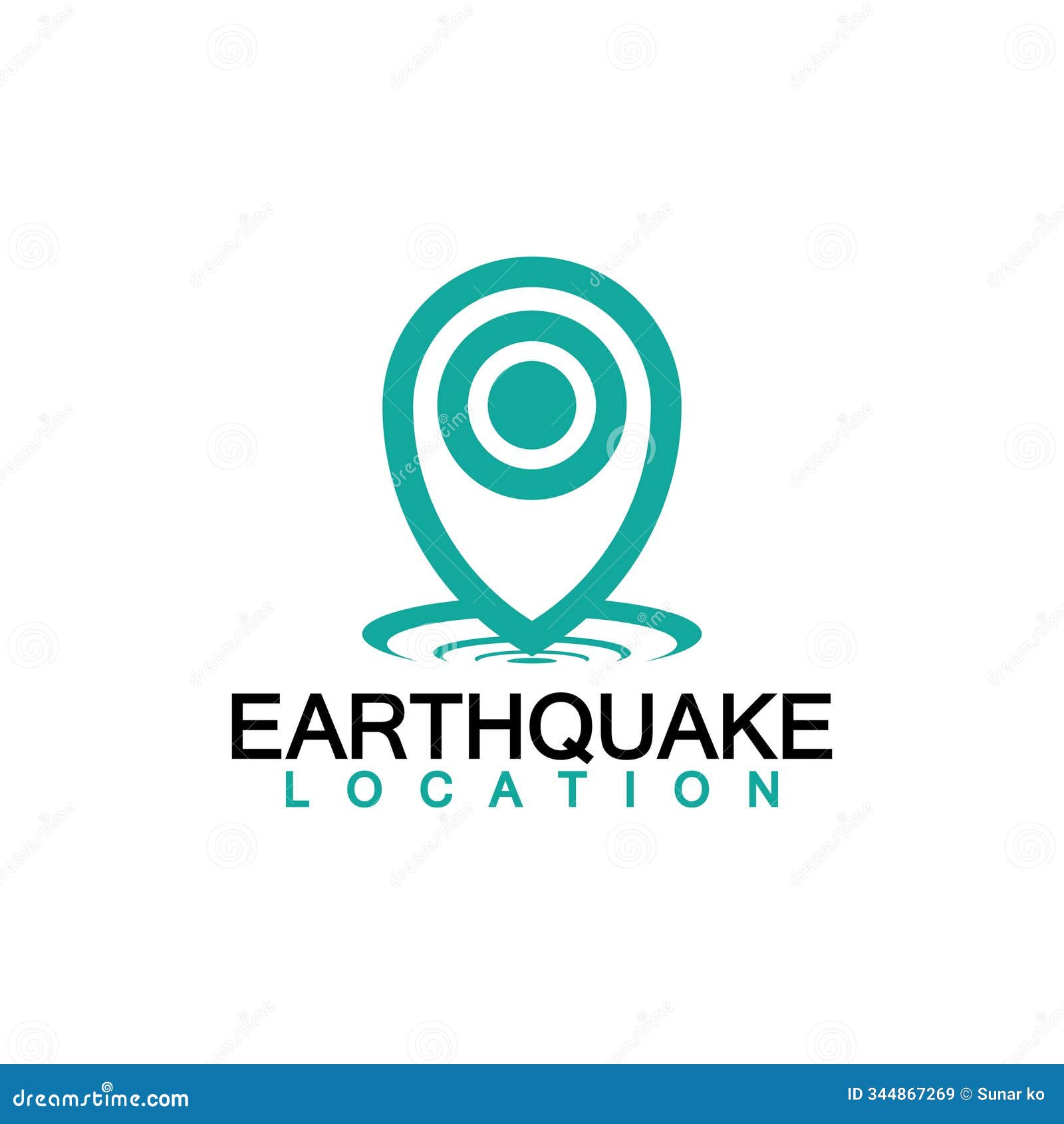 Earthquake Location Icon. Map Pin And Earthquake Vector Illustration ...