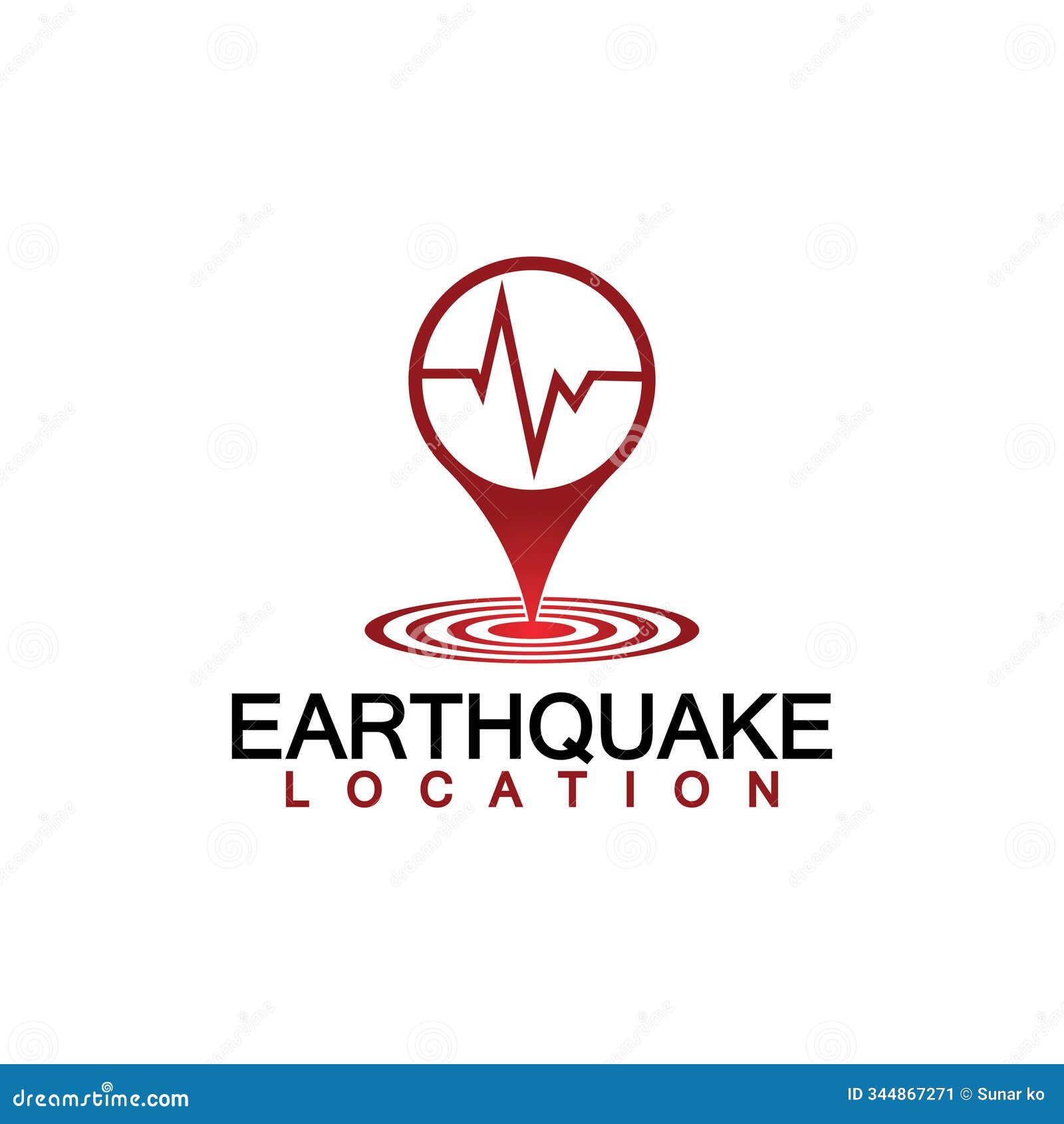 Earthquake Location Logo Icon Design Isolated On White Background. Map ...