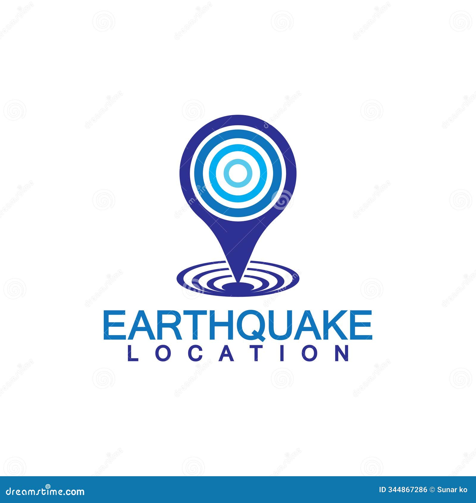 Earthquake Location Icon. Map Pin And Earthquake Vector Illustration ...