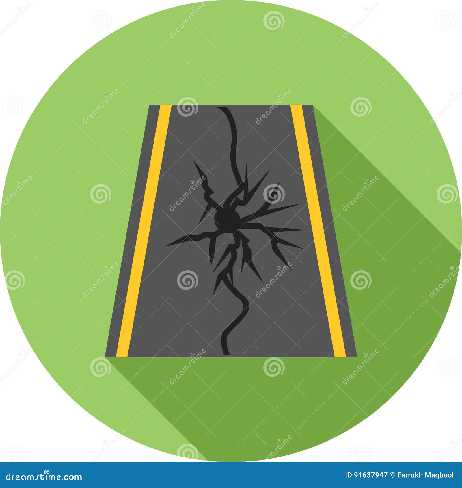 Earthquake on Road stock vector. Illustration of powerful - 91637947