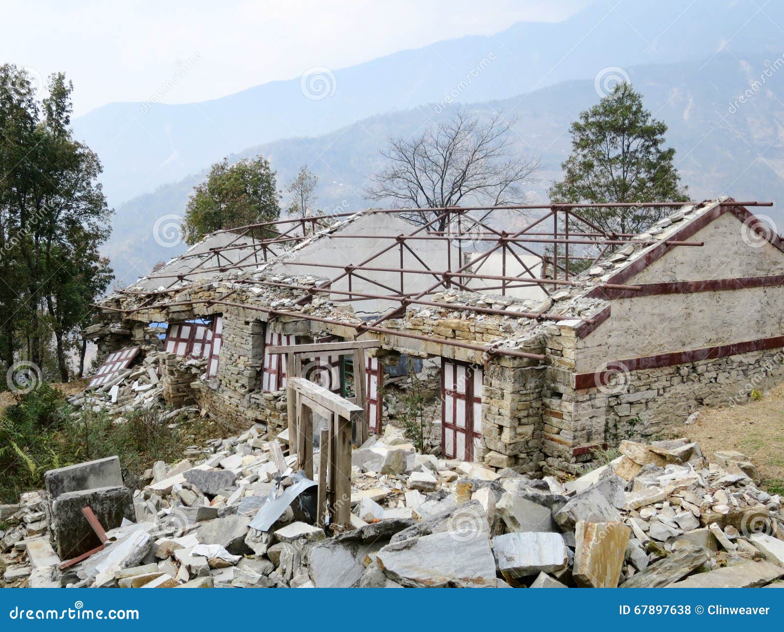 Earthquake Rubble stock photo. Image of debris, blue - 67897638