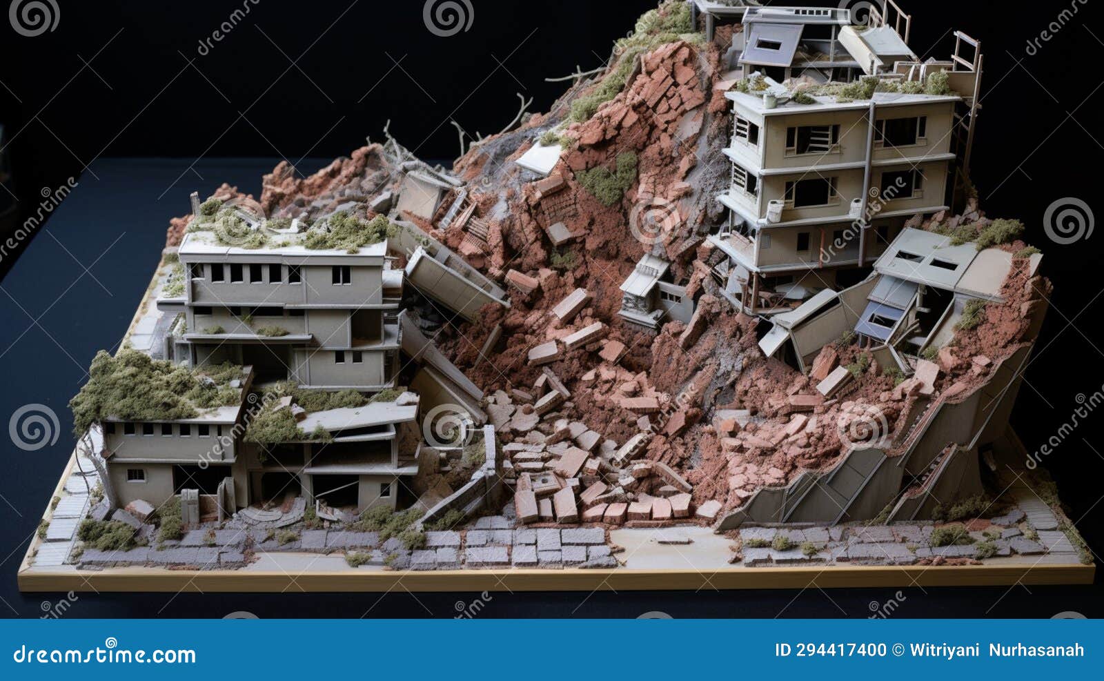 Massive Devastation Broken Building Debris After Earthquake Stock Image ...