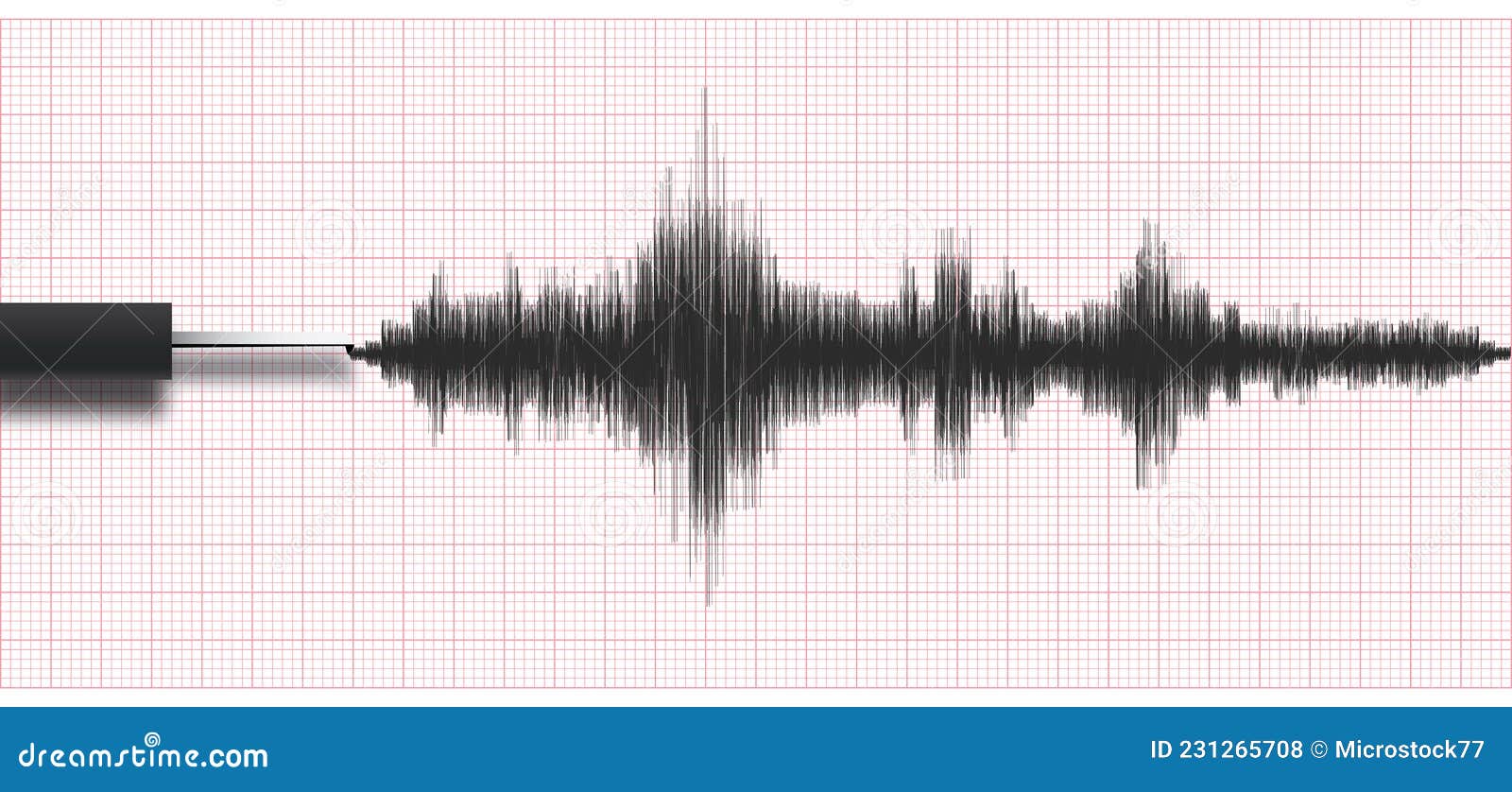 Seismograph Machine With Graph Of Seismic And Earthquake Activity ...
