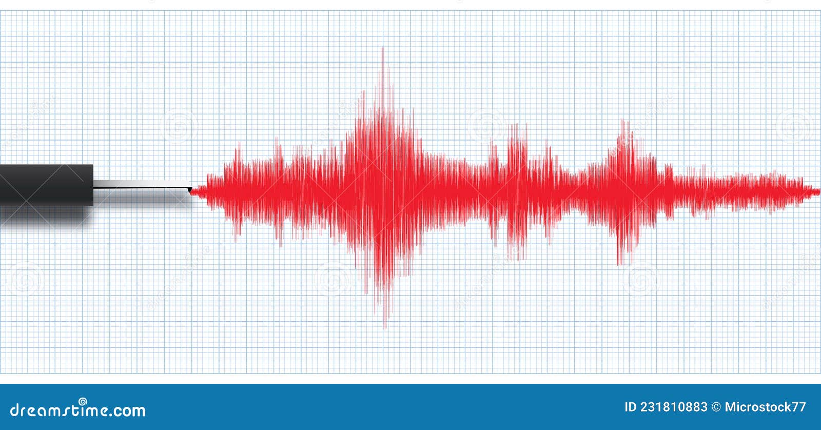 Earthquake Seismograph Polygraph Machine Vector Illustration Stock ...
