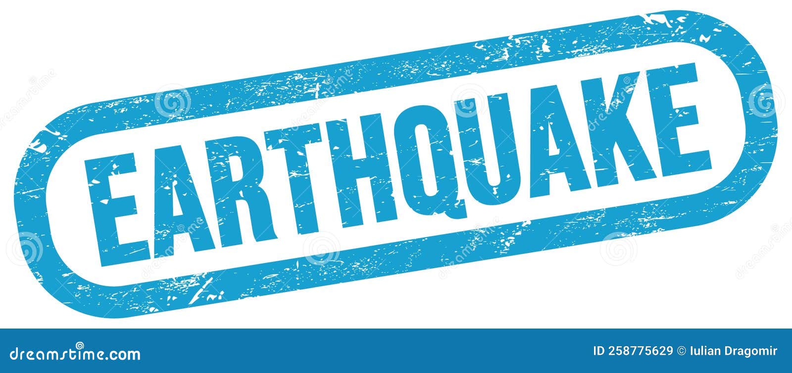 EARTHQUAKE, Text Written on Blue Stamp Sign Stock Illustration ...