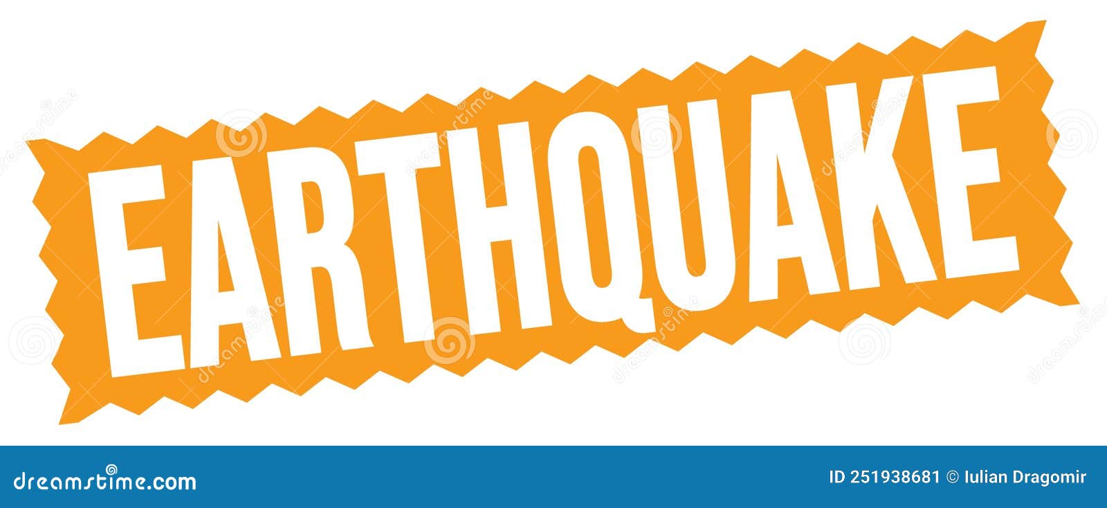 EARTHQUAKE Text Written on Orange Stamp Sign Stock Illustration ...
