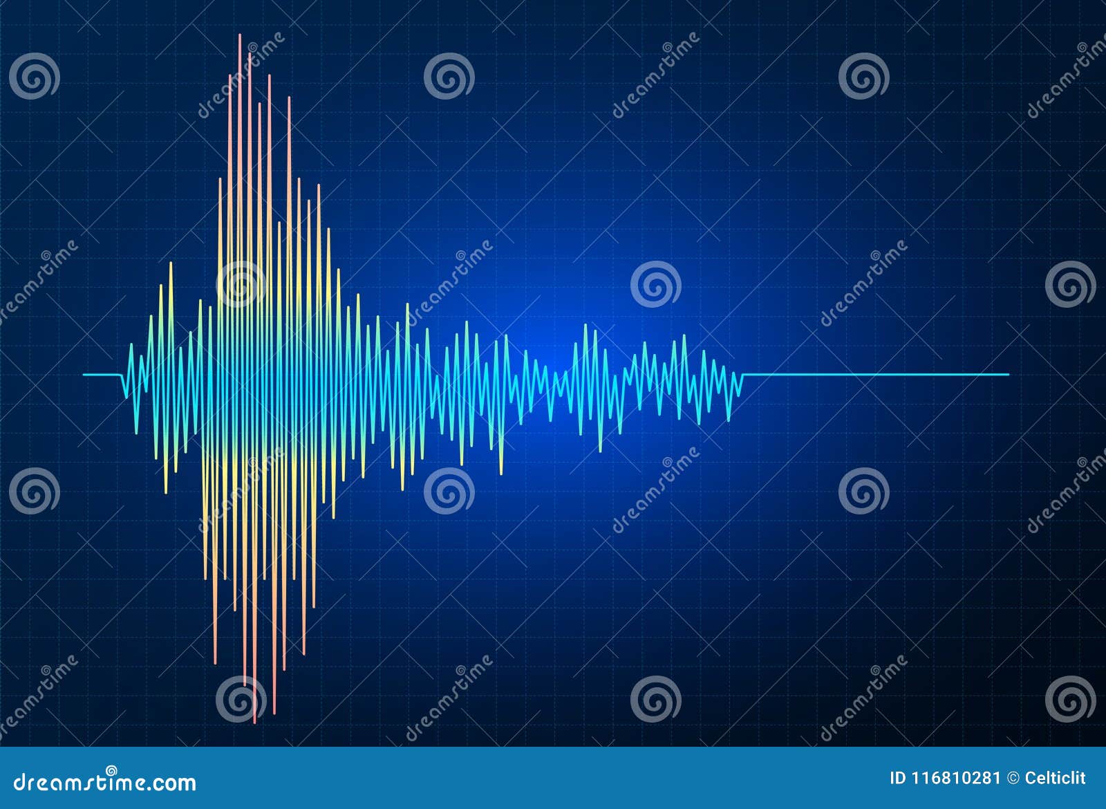 Earthquake Vector Frequency Wave Graph, Seismic Activity Stock Vector ...