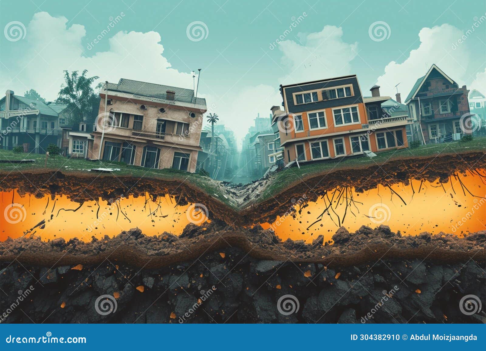 Earthquake Visualization Vector Design Depicting Natural Disaster ...