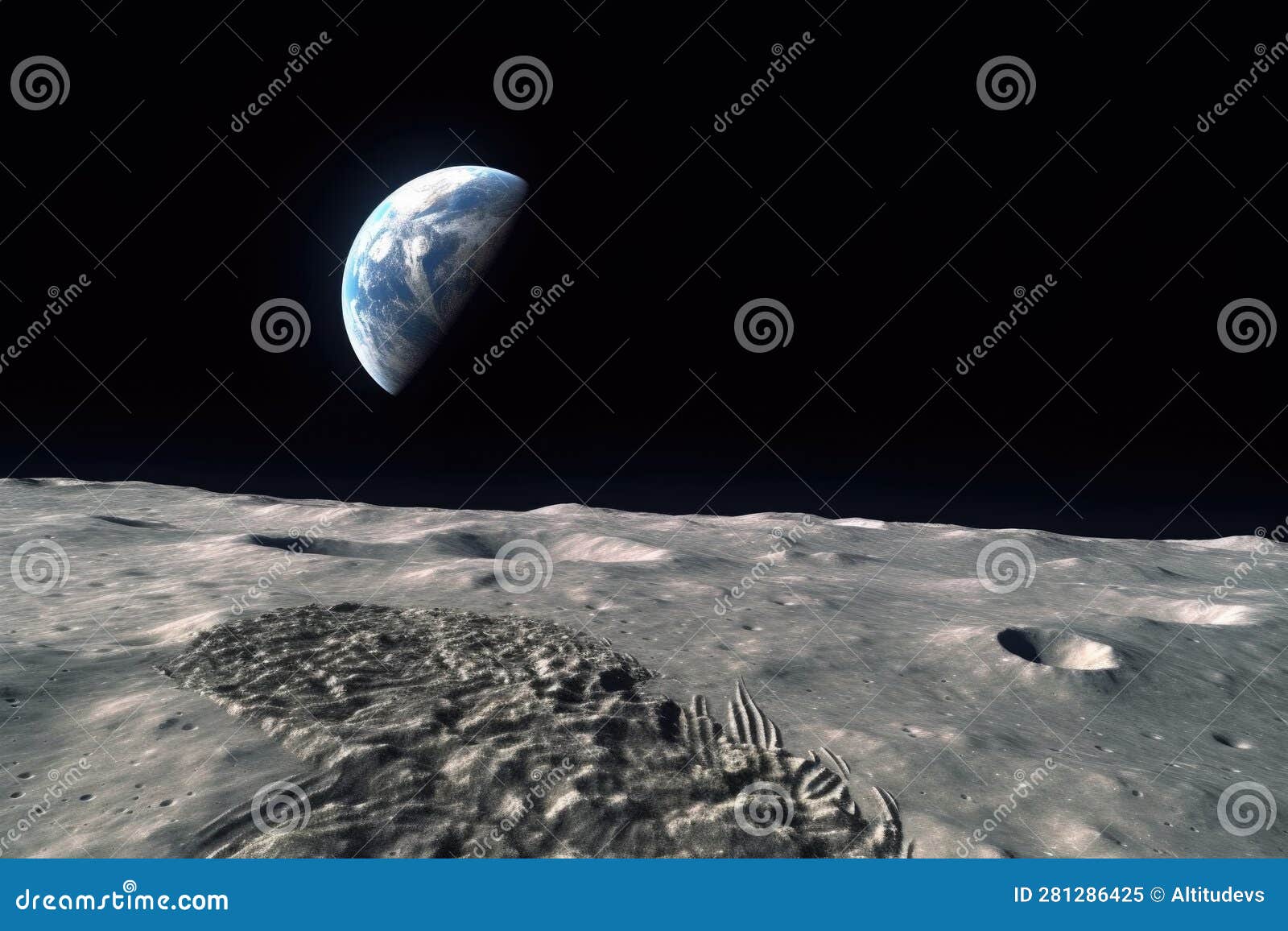 Earthrise Seen From Lunar Surface Royalty-Free Stock Photography ...