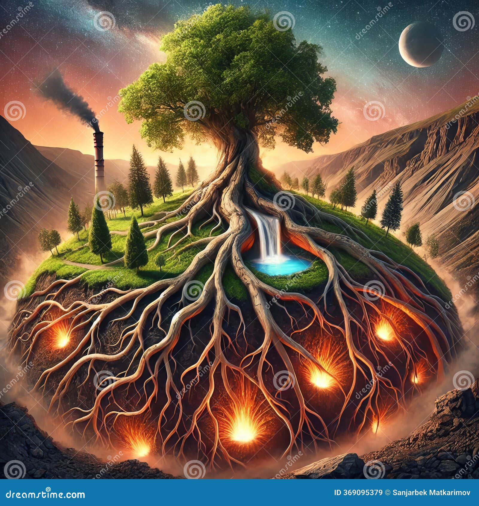Earthroot Tree A Tree With Roots That Delve Deep Into The Earth Royalty ...