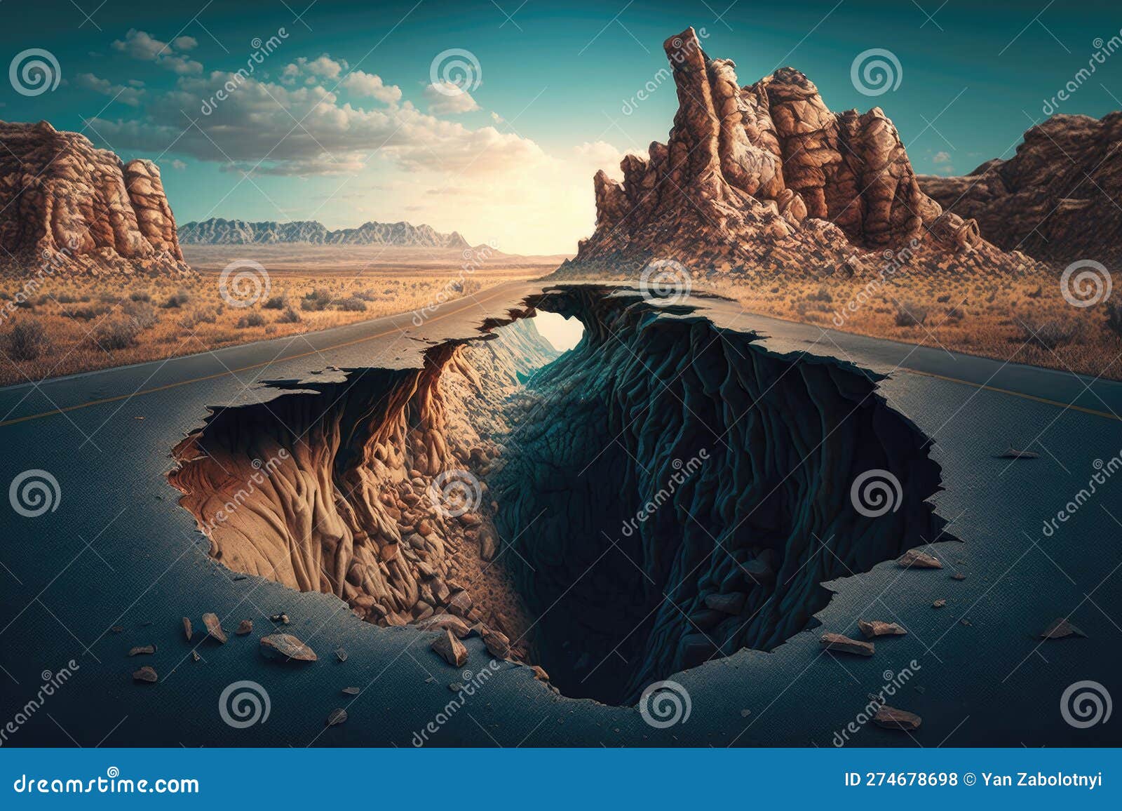 Earths Crust Fault K Ultrarealistic. Generative AI Stock Illustration ...