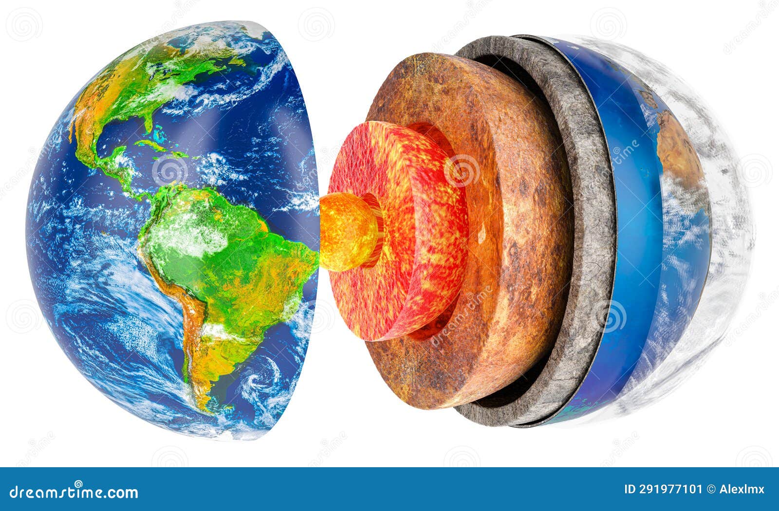 Earth Cross Section. Upper Mantle Version. Stock Photography ...
