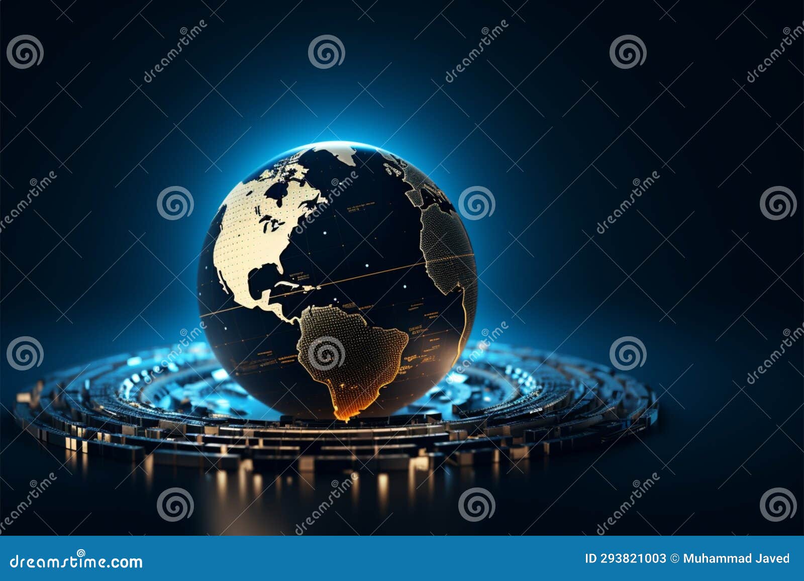 Earths Tech Future Abstract Representation of a Digitally Transformed ...