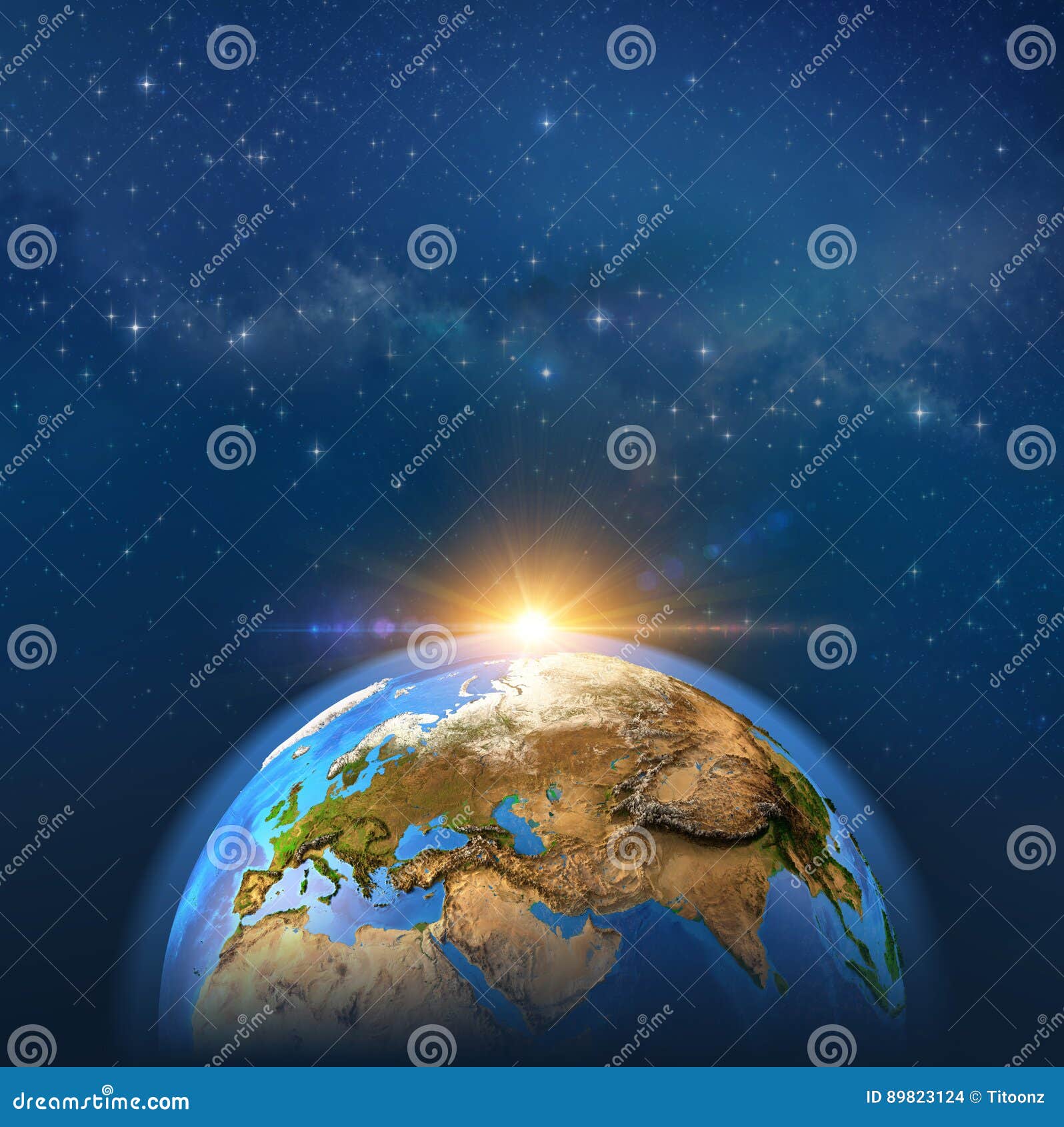 Earthscape in outer space stock illustration. Illustration of earth ...