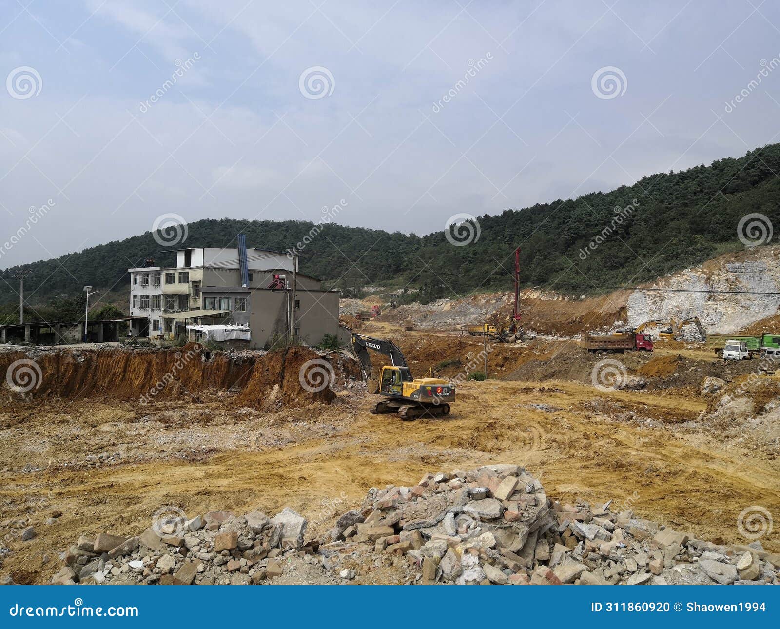 Earthwork Construction Site,Worksite Background Editorial Image - Image ...