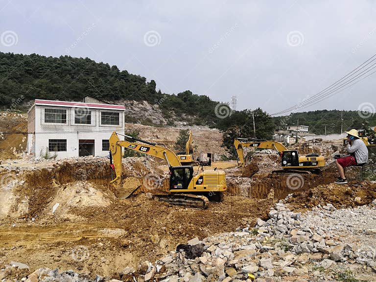 Earthwork Construction Site,Worksite Background Editorial Stock Image ...