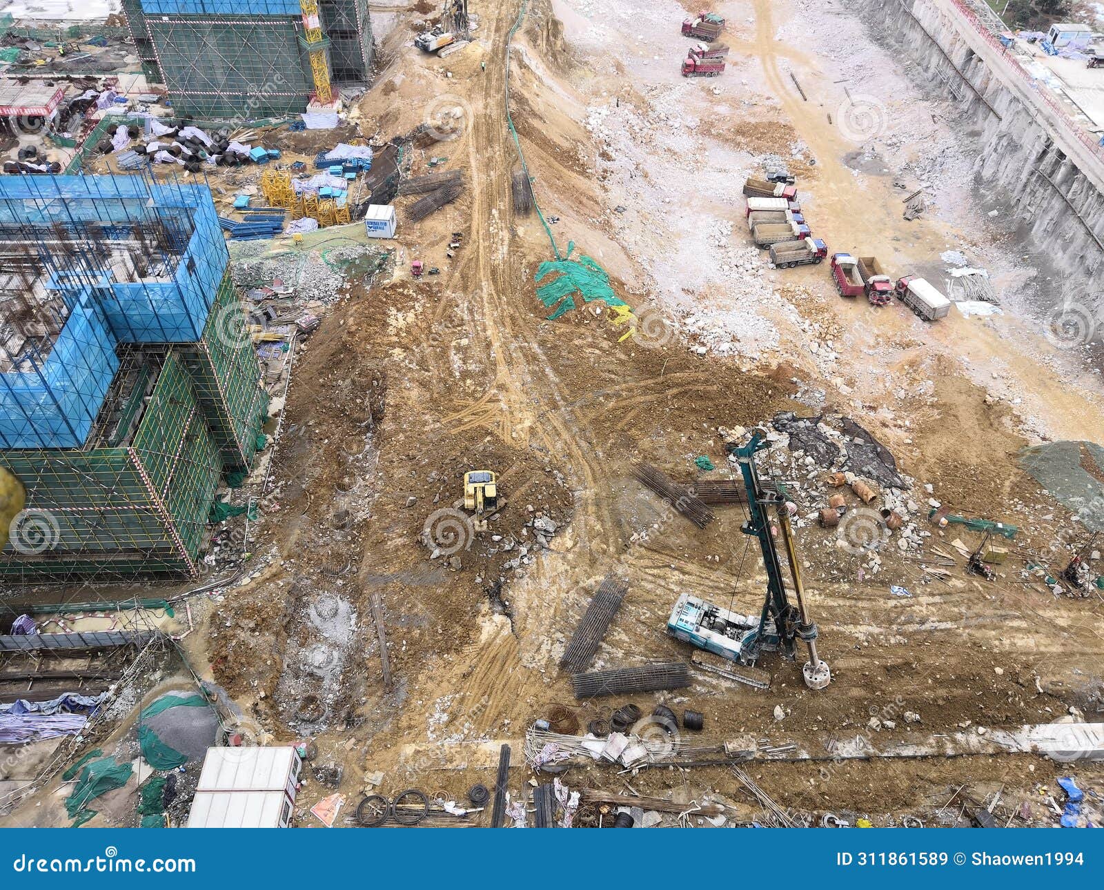 Earthwork Construction Site,Worksite Background Editorial Stock Image ...