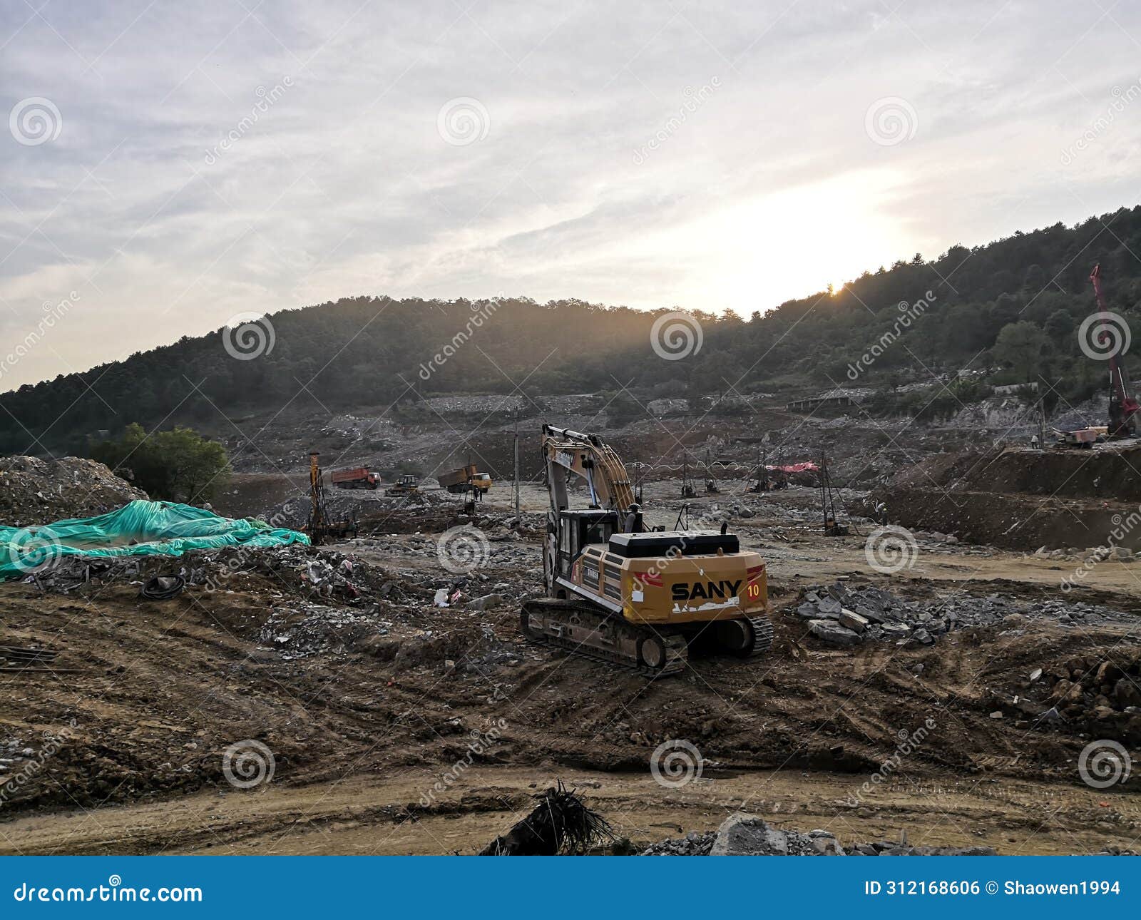 Earthwork Construction Site,Worksite Background Editorial Photo - Image ...