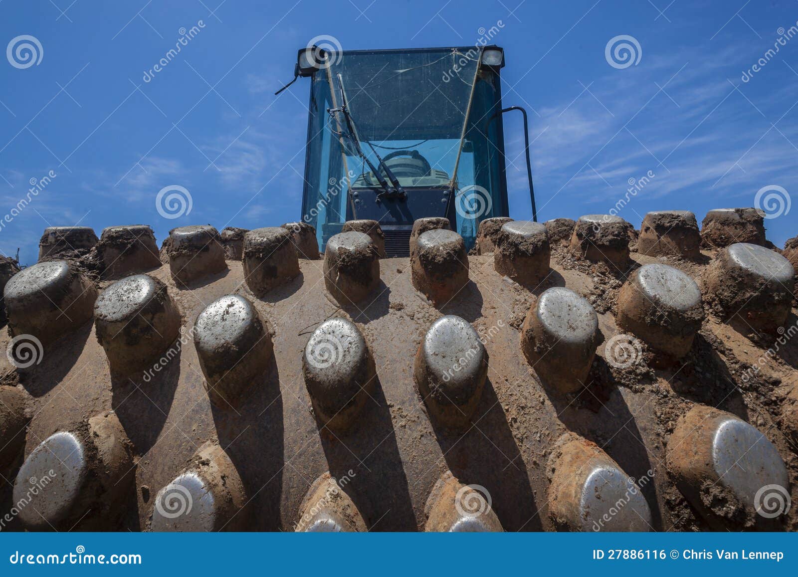 Earthworks Compress Roller Machine Stock Photo - Image of construction ...