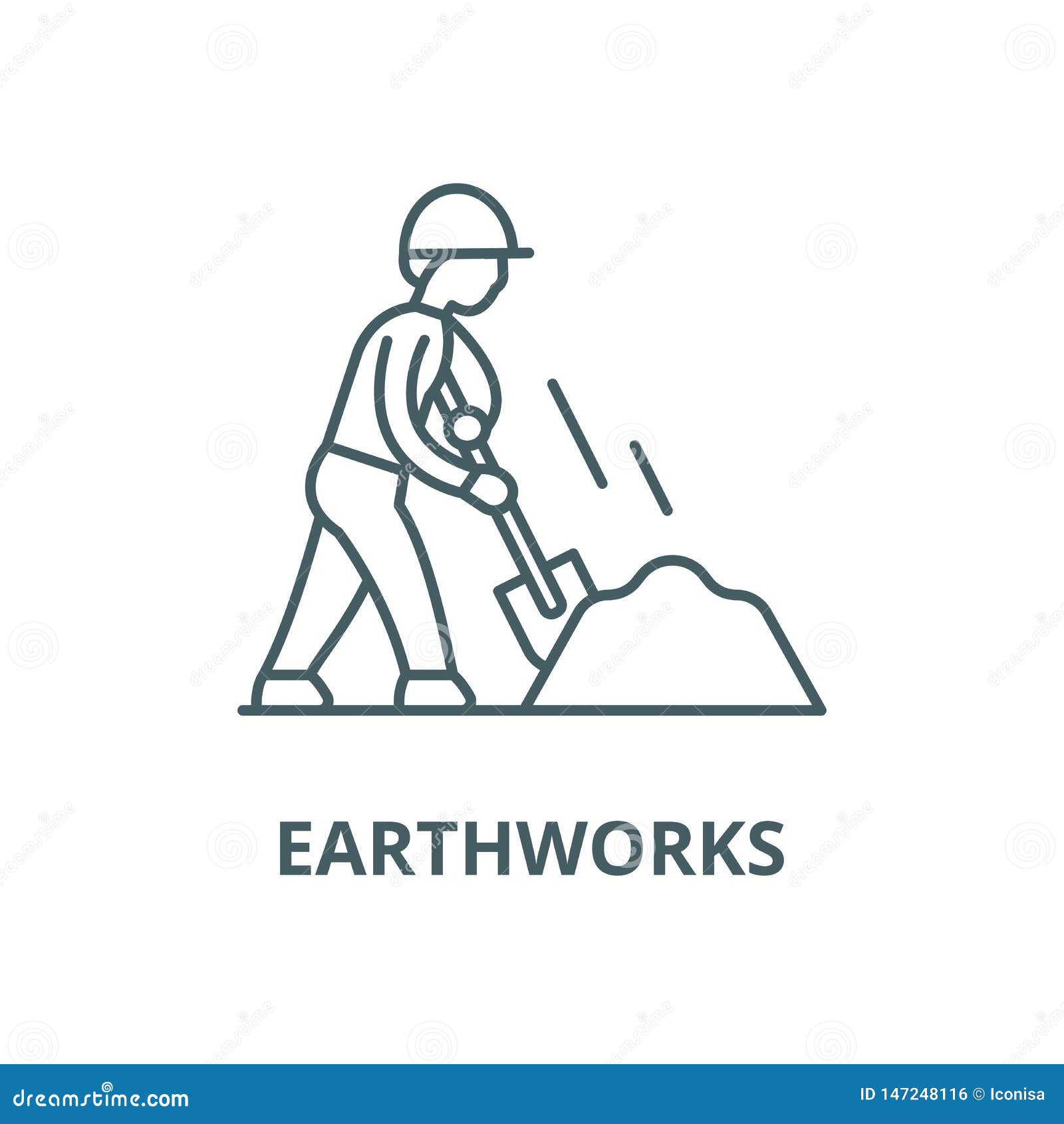 Earthworks Vector Line Icon, Linear Concept, Outline Sign, Symbol Stock ... Earthworks Vector Line Icon, Linear Concept, Outline Sign, Symbol Stock ...