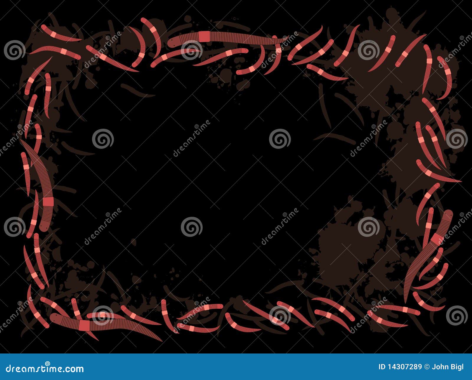 Earthworm frame stock vector. Illustration of border - 14307289