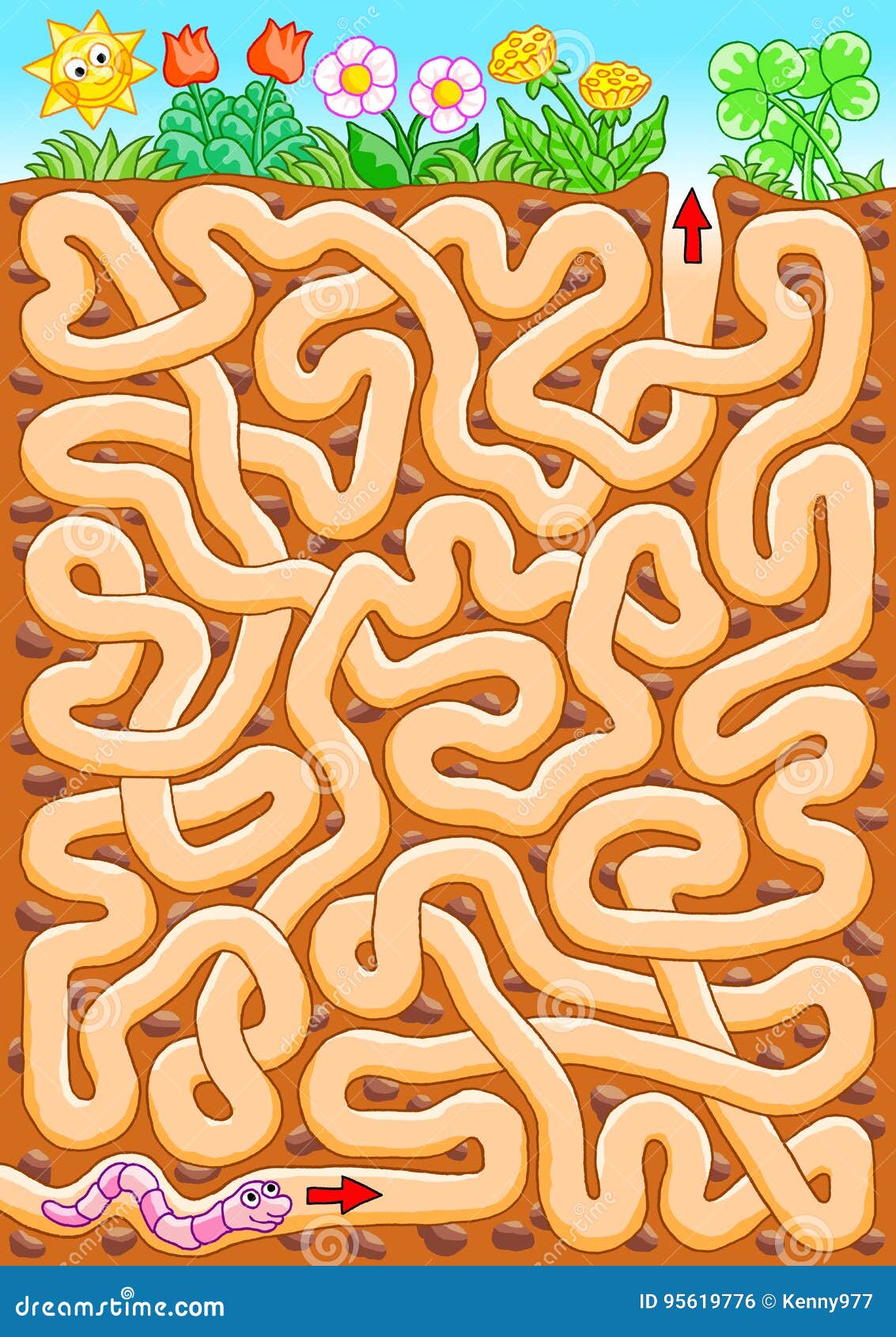 Earthworm stock illustration. Illustration of cheerful - 95619776