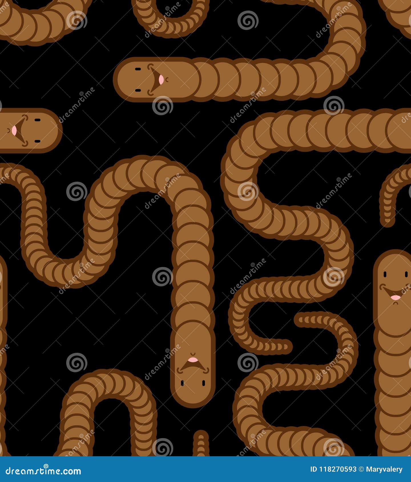 Earthworm Pattern Seamless. Earth Worm Background. Vector Illustration ...