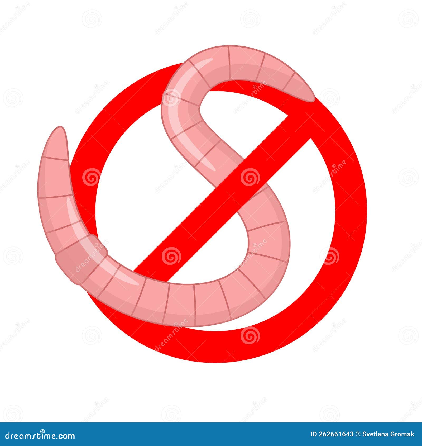 An Earthworm and a Stop Sign. the Ban on Worms Stock Vector ...