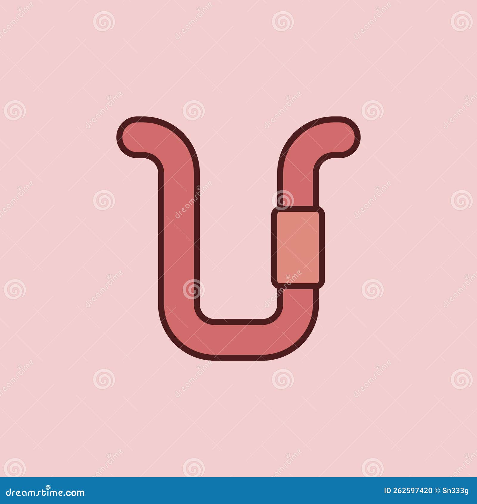 Earthworm Vector Concept Colored Icon. Red Worm Creative Symbol Stock ...