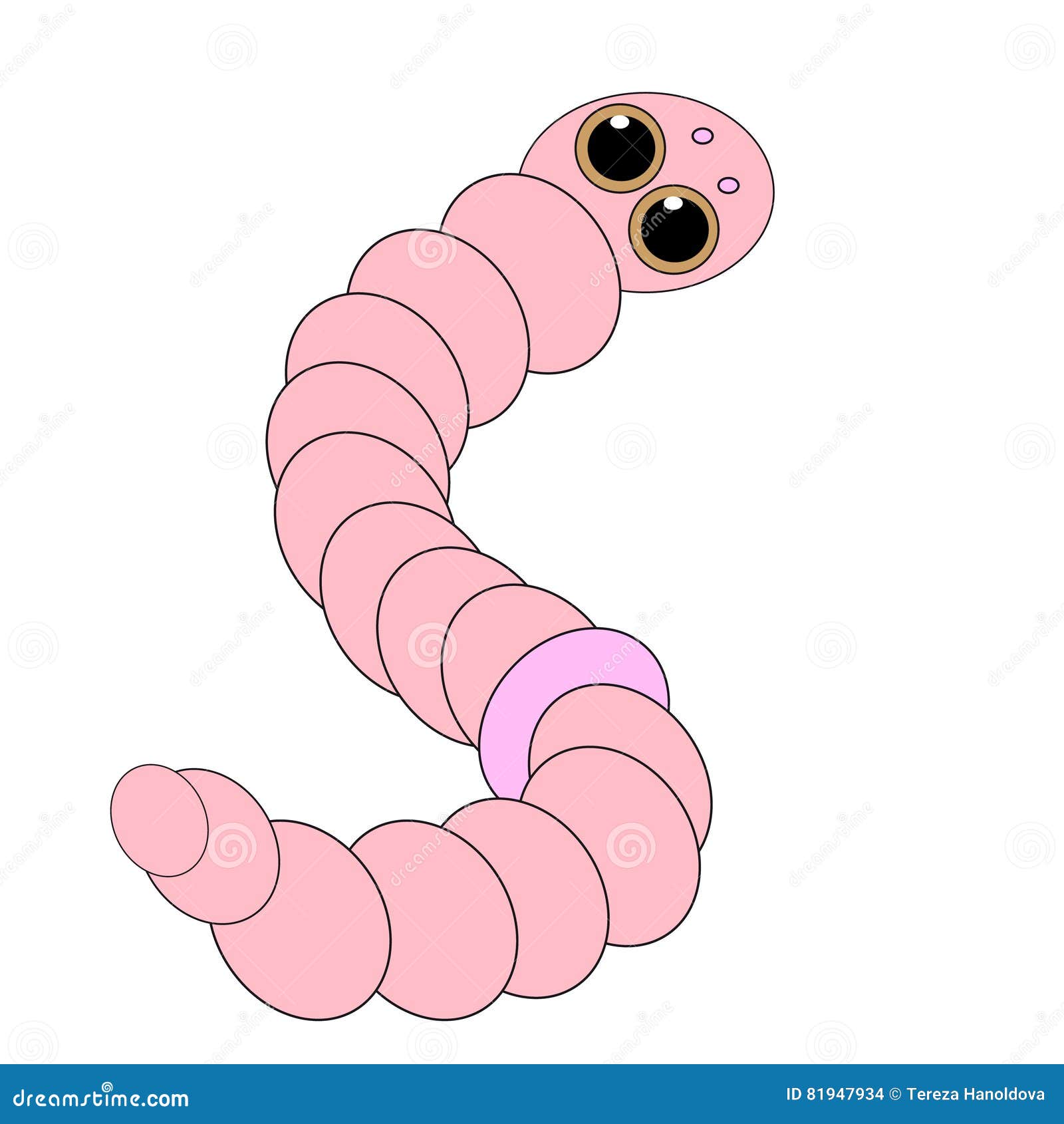 Pink Earthworm Royalty-Free Cartoon | CartoonDealer.com #42794588
