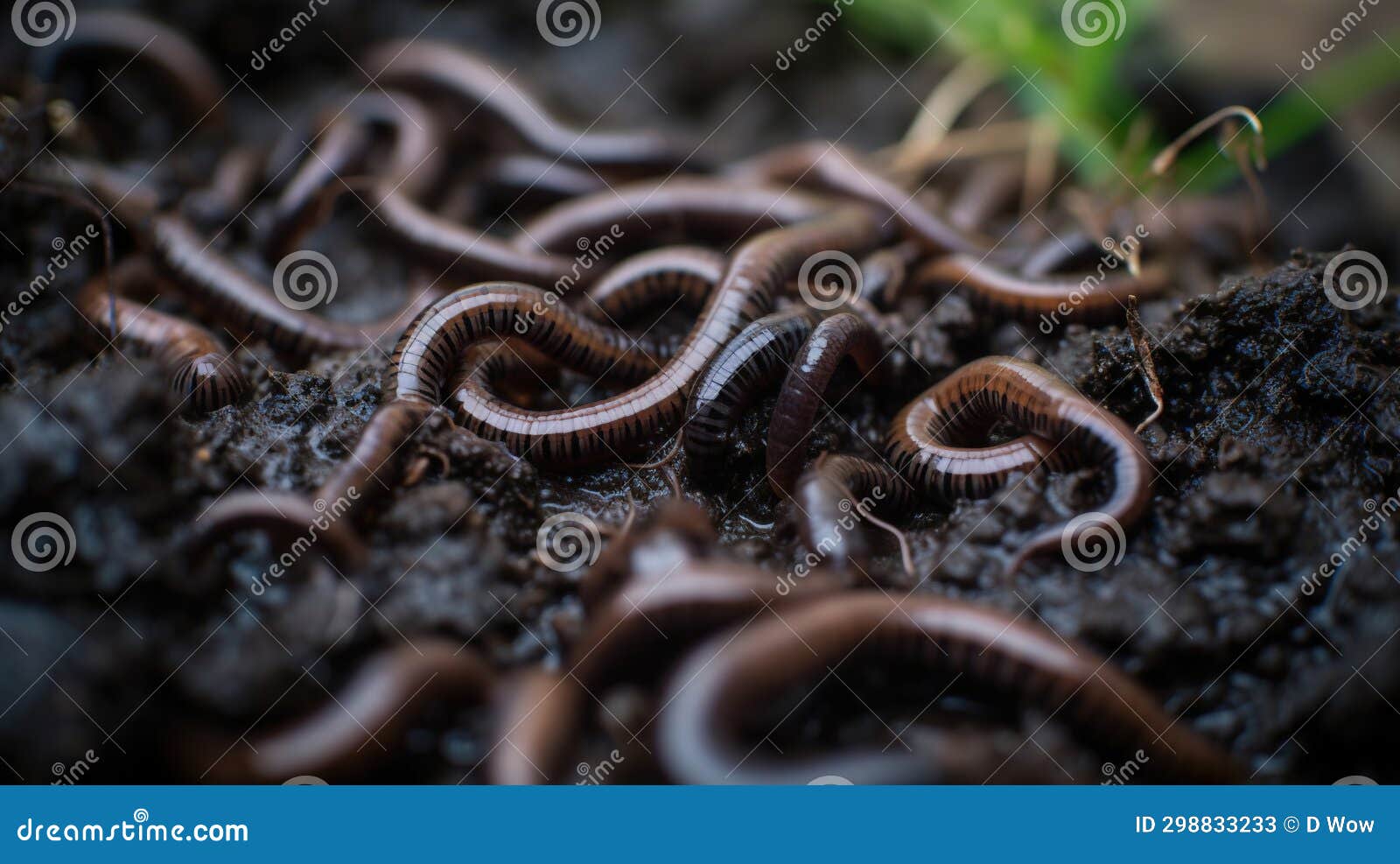 Close Up Of Earthworms In A Vermicomposting Soil Royalty-Free Stock ...