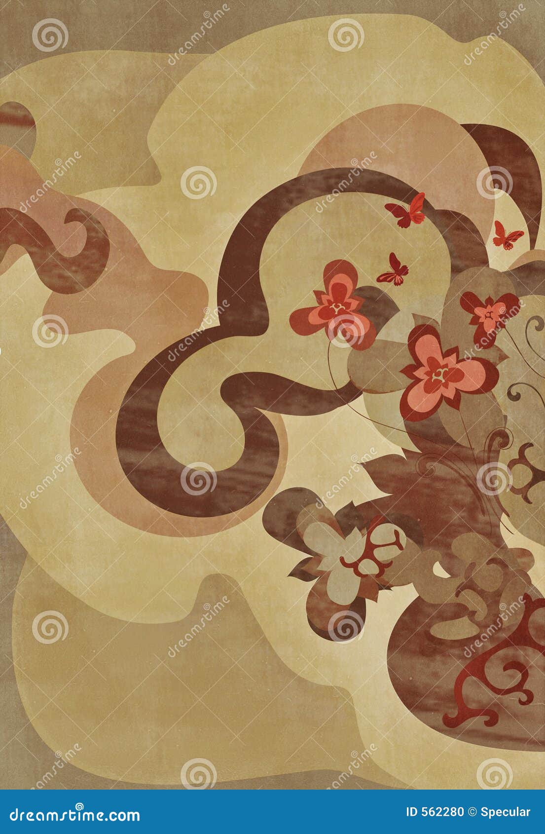 Earthy floral art stock illustration. Illustration of khaki - 562280