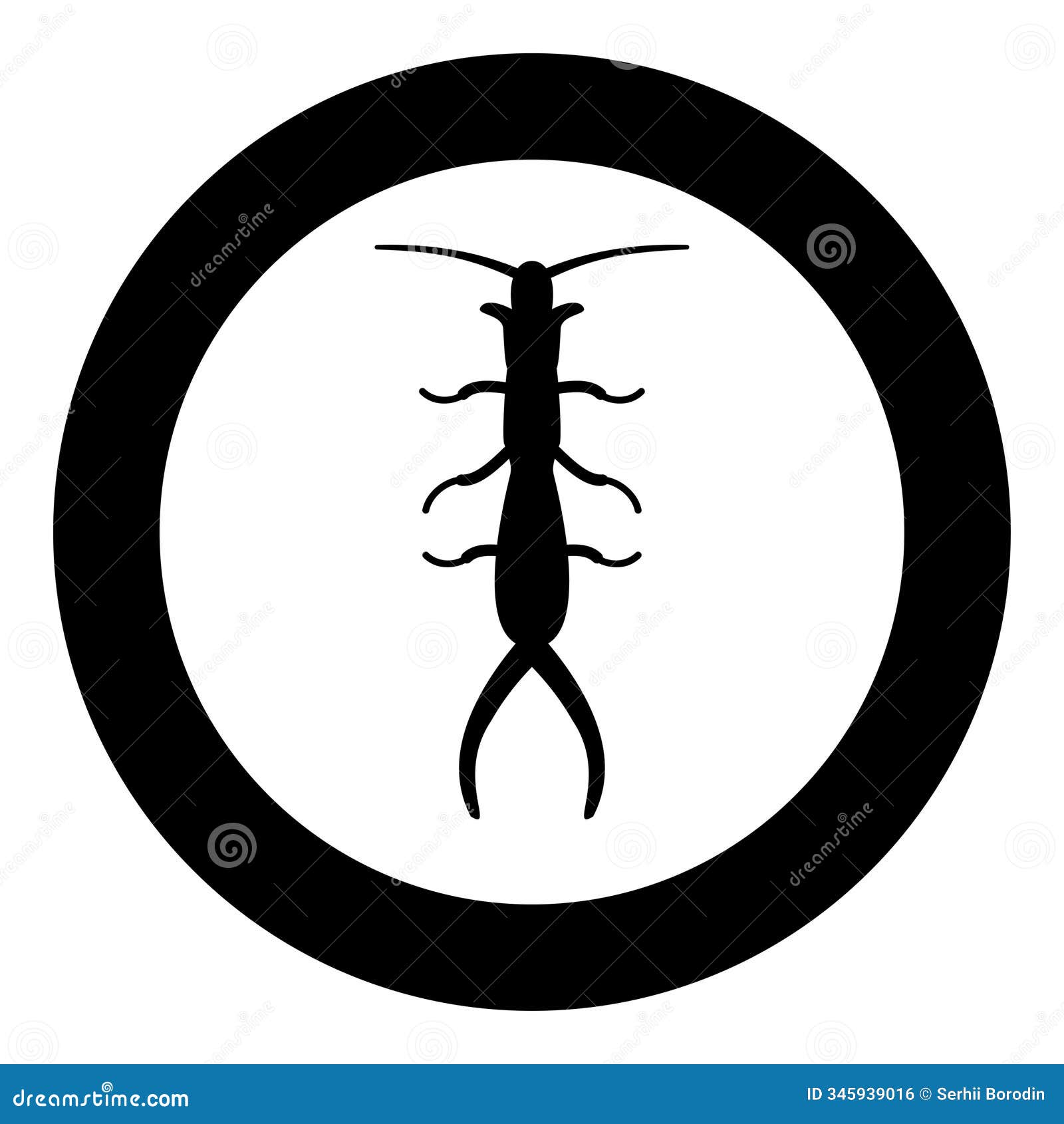 Earwig Icon In Circle Round Black Color Vector Illustration Image ...