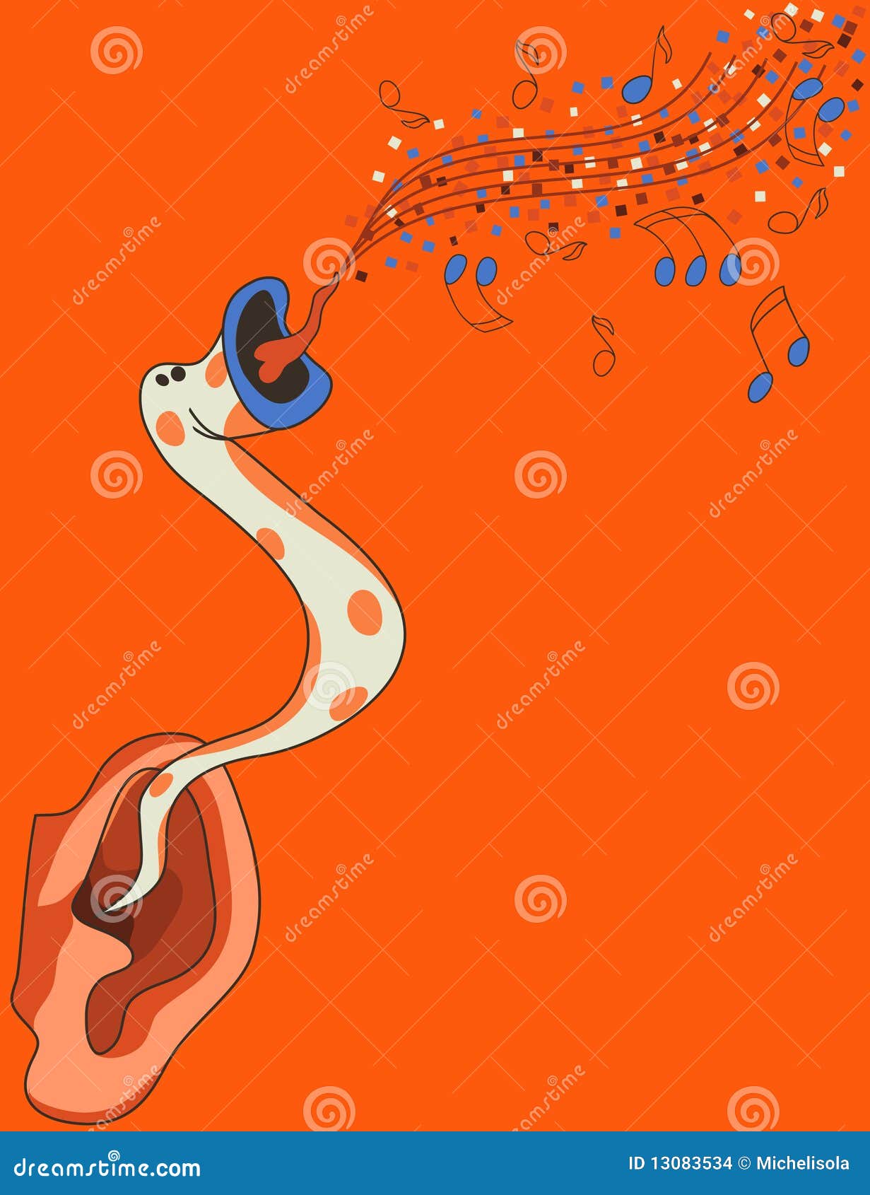 Earworm stock vector. Illustration of summer, comic, popmusic - 13083534