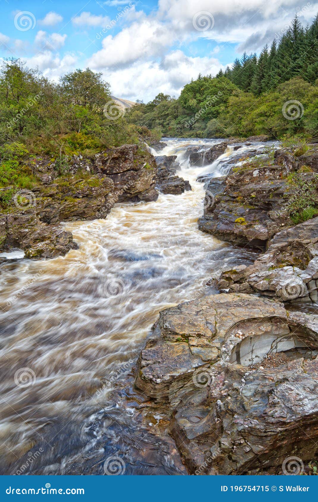 Eas Urchaidh Falls, River Orchy. Scotland. Stock Image - Image of ...