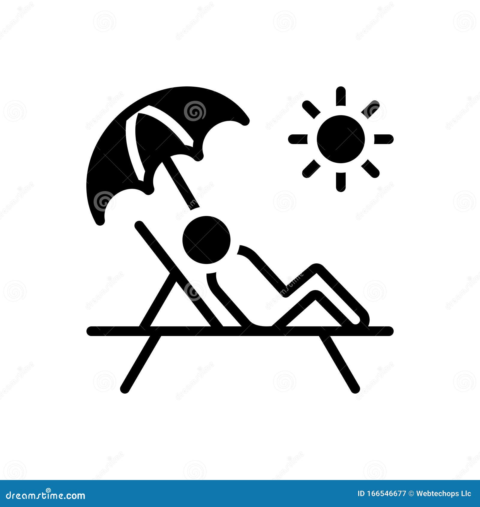 Black Solid Icon for Ease, Rest and Vacation Stock Illustration ...