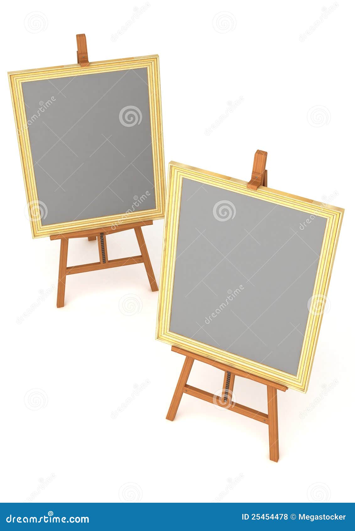 Easel with frame isolated stock illustration. Illustration of gold ...
