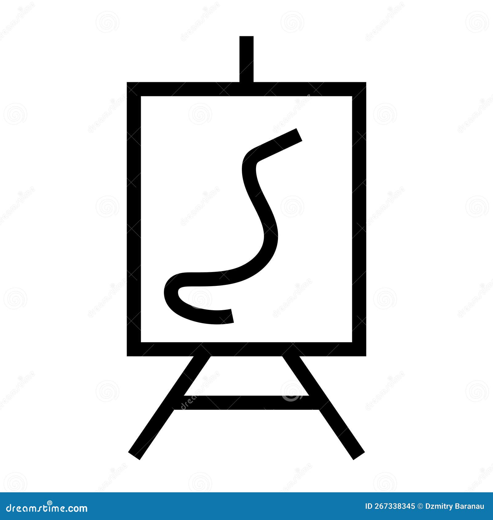 Easel Icon Line Isolated on White Background. Black Flat Thin Icon on ...