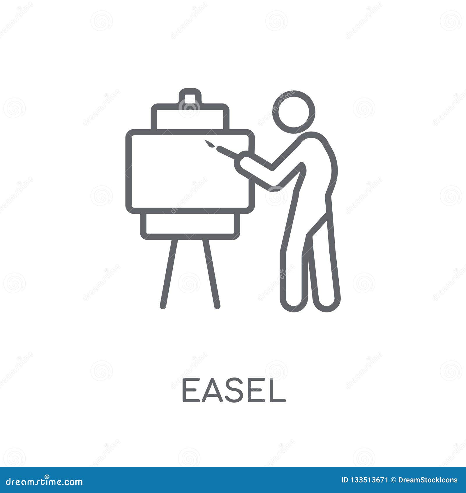 Easel Linear Icon. Modern Outline Easel Logo Concept on White Ba Stock ...