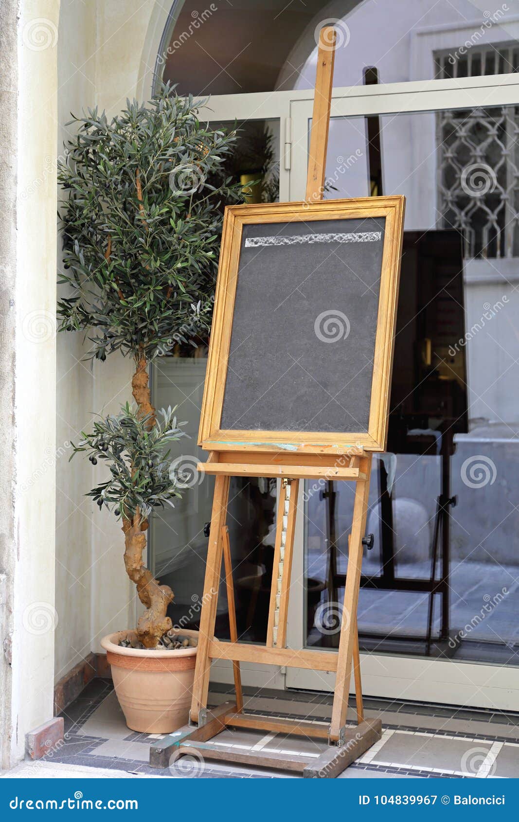 Easel Menu Restaurant stock image. Image of outside - 104839967