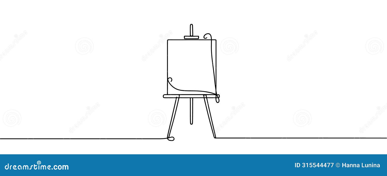 Easel in One Continuous Line. Vector Illustration Stock Vector ...